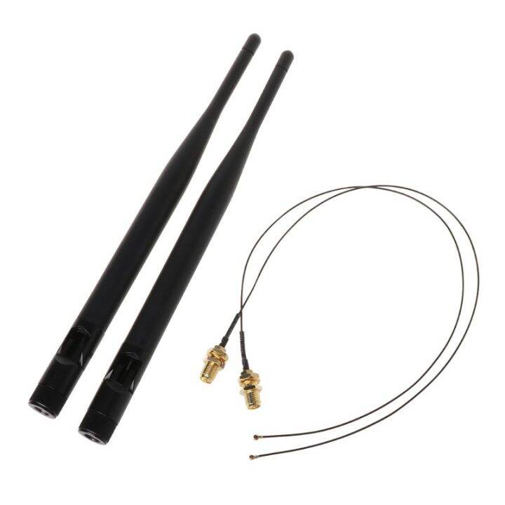 2x 6dBi M.2 IPEX MHF4 U.fl Cable to RP-SMA Wifi Antenna Signal Cable ...