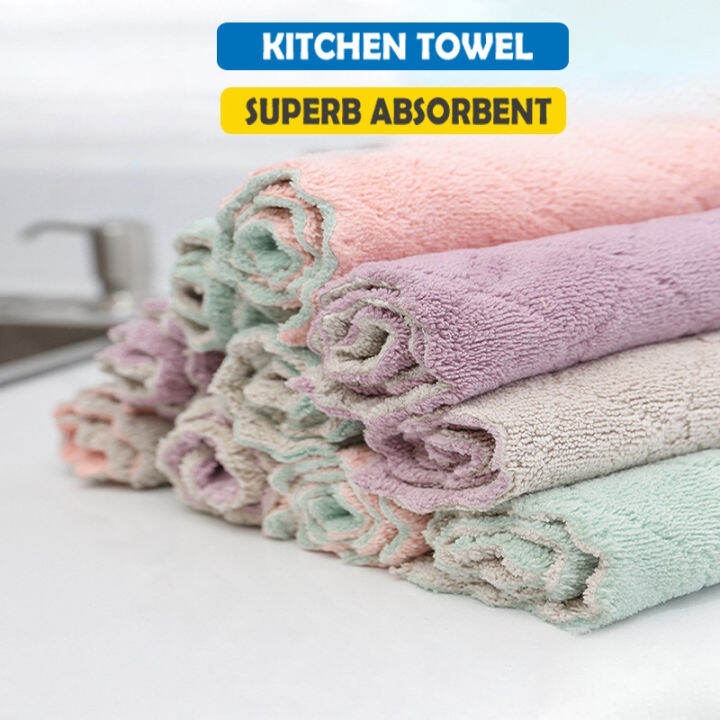 ผ้าเช็ดครัว Super absorbent KITCHEN Rag cleaning Rag Cloth KITCHEN ...