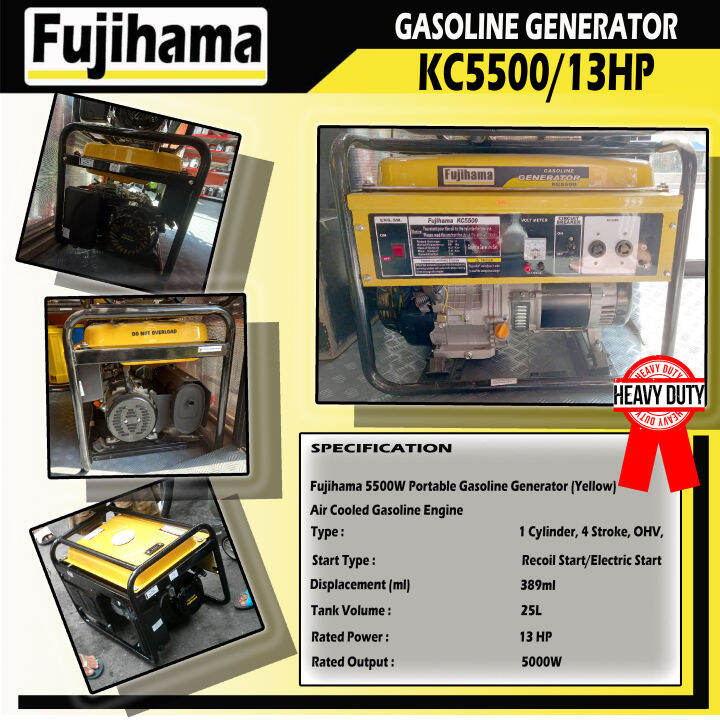 KC5500 Fujihama Gasoline Generator 10HP 5000W, 4 stroke OHV, Single ...