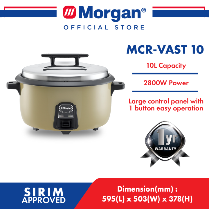MORGAN MCR-VAST 10 COMMERCIAL RICE COOKER (10L) | Lazada