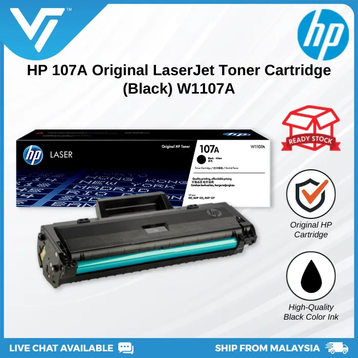 [Original] HP 107A Laser Toner Cartridge Black W1107A For HP Laser 100 ...