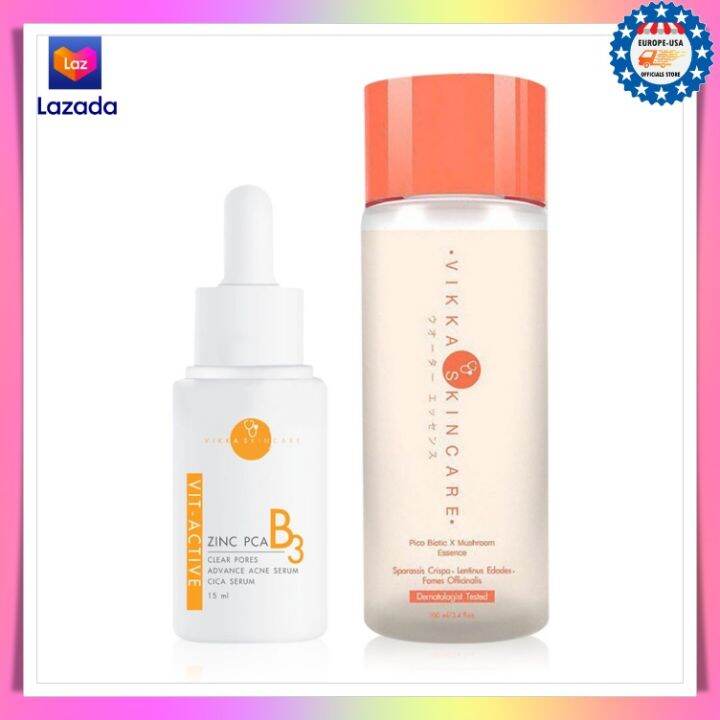 Vikka Skincare Set 2 Items Vit-Active B3 Zinc PCA Serum + Pico Biotic x ...
