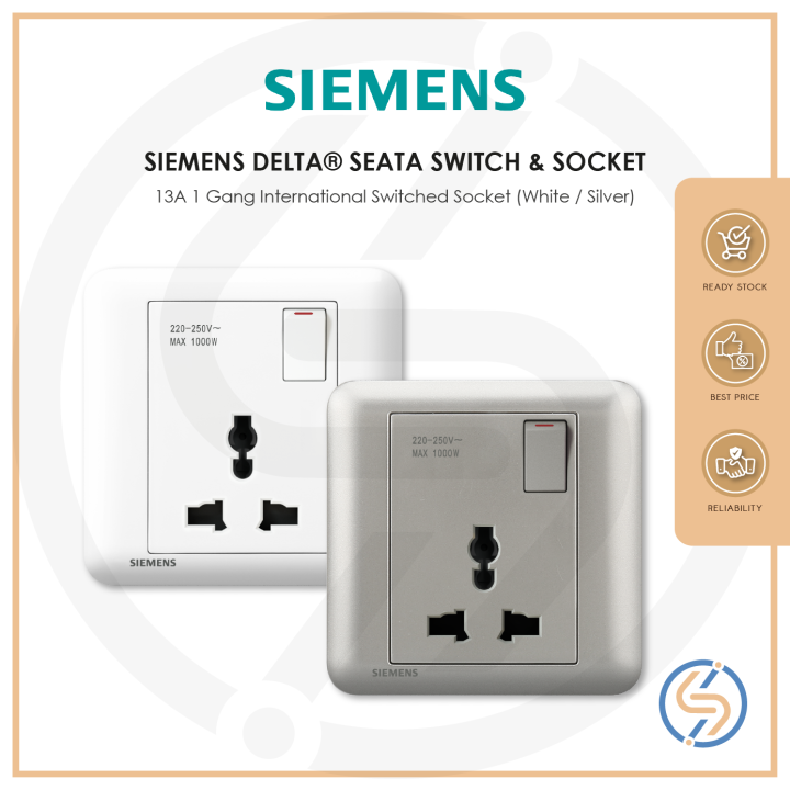 Siemens 13A 1 Gang International Switched Socket | Lazada Siemens 13A 1 Gang International Switched Socket | Lazada