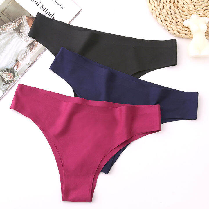 Umiwear Seamless High cut Bikini panty for women ice silk Panties Sexy ...