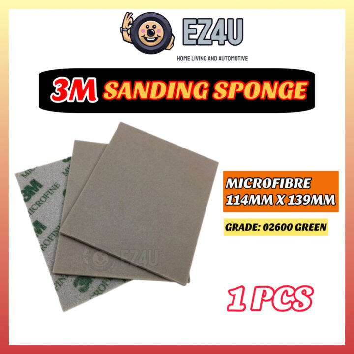 [EZ4U] 3M 02600 SANDING SPONGE MICROFINE SAND PAPER 1PCS | Lazada