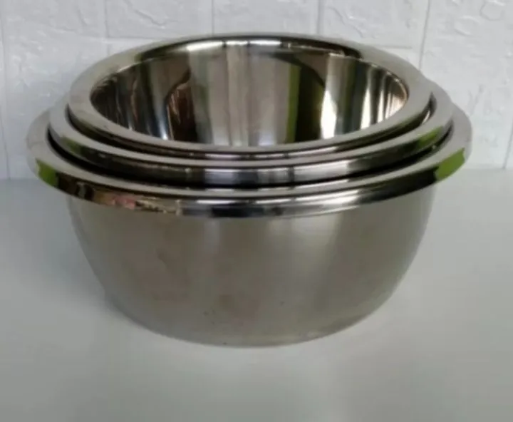 Baskom Wadah Makanan Tempat Cuci Sayur Buah Kobokan Mangkok Stainless ...