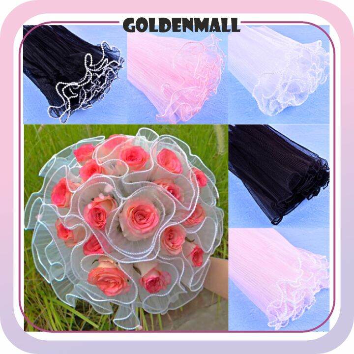 Flower Wrapping Kain Buket Bunga Wrapping Mesh kertas tile Wrap Korean ...
