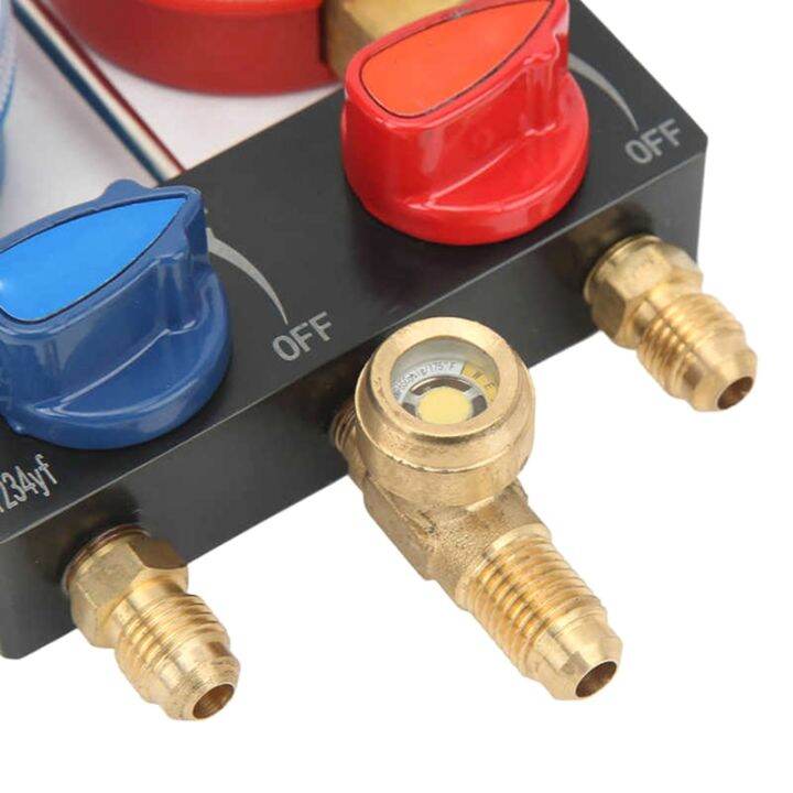 HS-M01 Refrigerant Diagnose Manifold Gauge G1/4 Condition Manometer ...