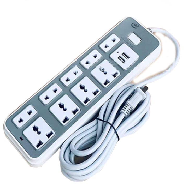 Extension Grey 2500w Multi Function Socket Plug Universal Socket Power Board Power Strip