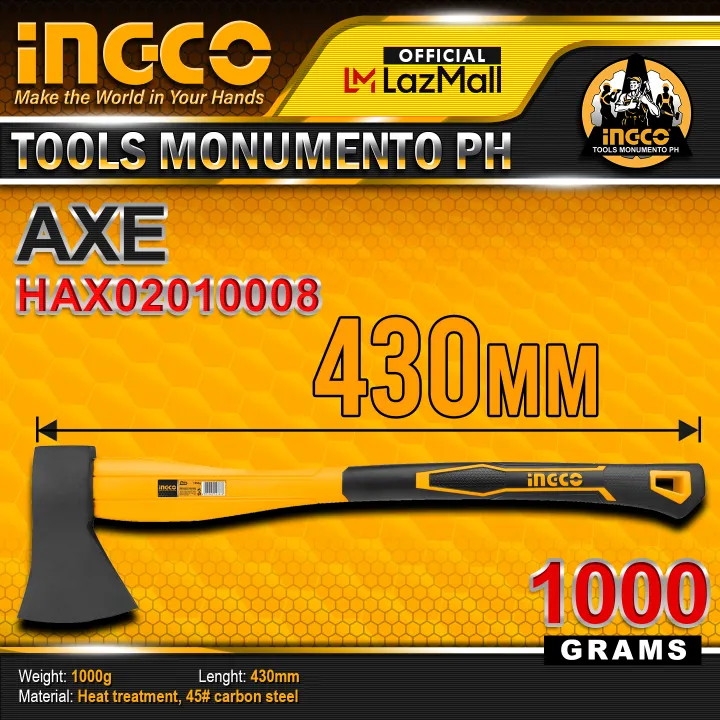 INGCO 1000g 430mm Axe (HAX02010008) *INGCO TOOLS MONUMENTO* | Lazada PH
