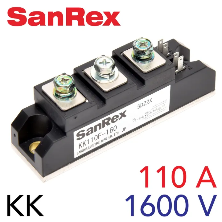 SanRex ไทริสเตอร์ โมดูล Thyristor/SCR Power Module 110A 1600V (KK110F160) | Lazada.co.th