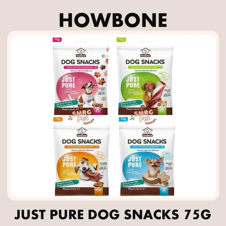 Howbone Just Pure Dog Snacks Treats 75g Mix Fruits, Chicken, Meat Milk ...