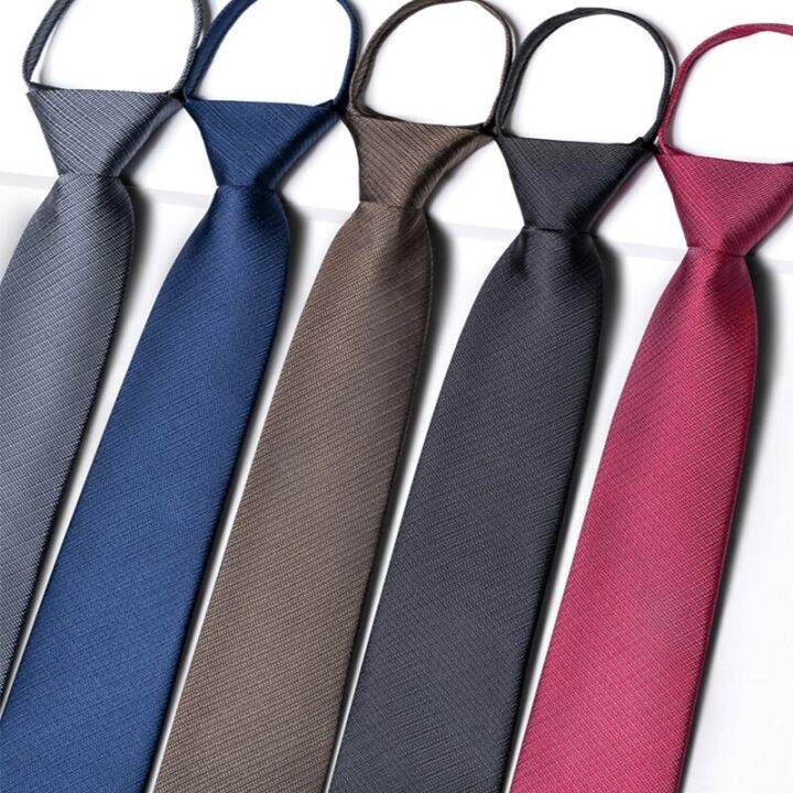 48*6 CM 30 Colors Zipper Tie Mens Skinny Neckties Fashion Business Casual Lazy Ties for Men ...