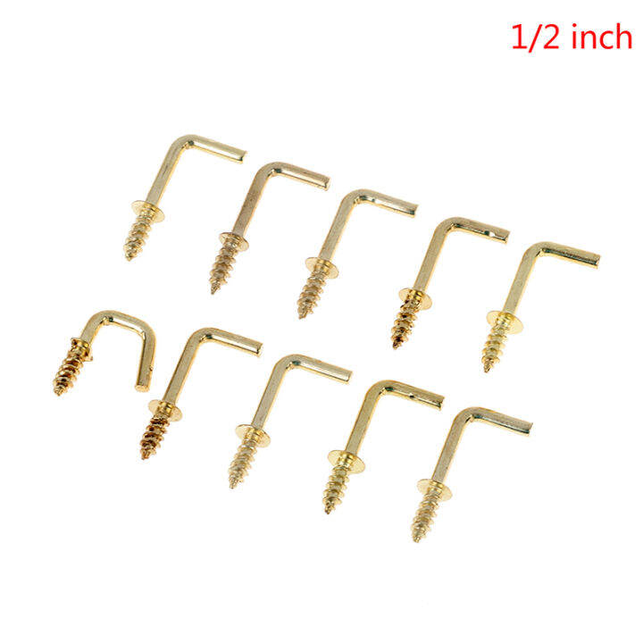 Sporter 10pcs L shape Dresser Cup Hooks Right Angle Screws 7 Style ...
