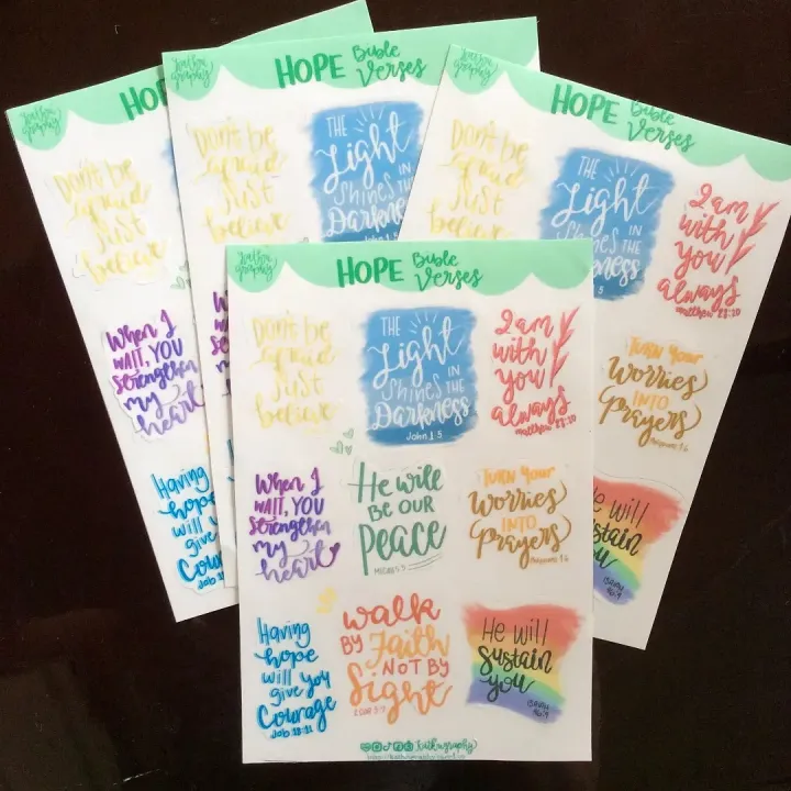 Hope Bible Verses Sticker Sheet, Inspirational Quotes Stickers, Bible ...