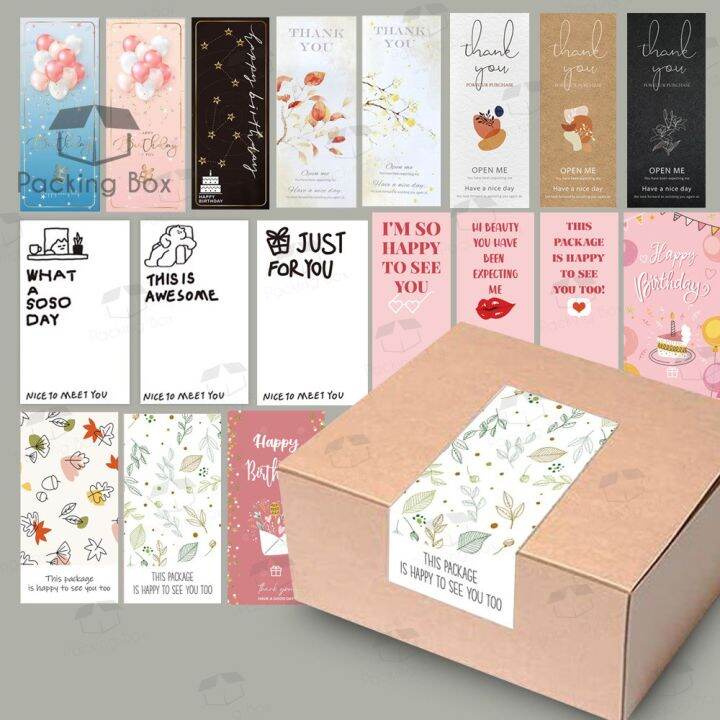 50PCS Sealing Stickers Thank You Sticker Waterproof Rectangle Size ...