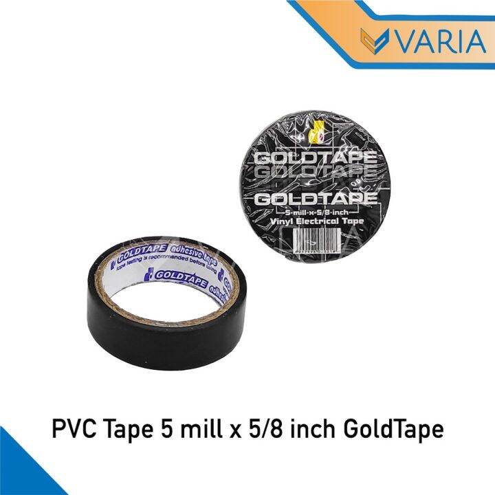Solasi Isolasi PVC Tape Hitam Kabel Listrik 5 mill x 5/8 Inch GoldTape ...