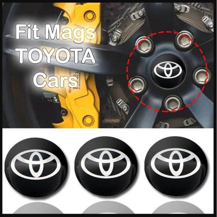 TOYOTA 4PCS Wheel Center Hub Cap Stickers Decal 56mm Hub Center Cap Car ...
