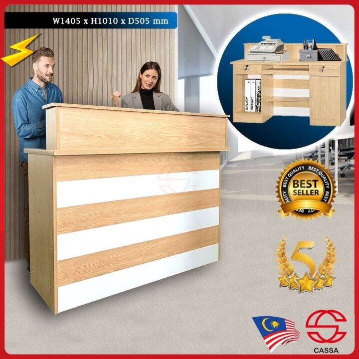 Wooden Cash Counter Table Design