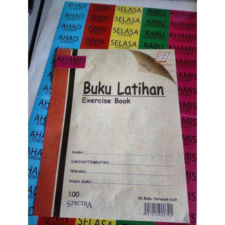 Sticker Hari dalam seminggu untuk tampal di buku latihan | Lazada