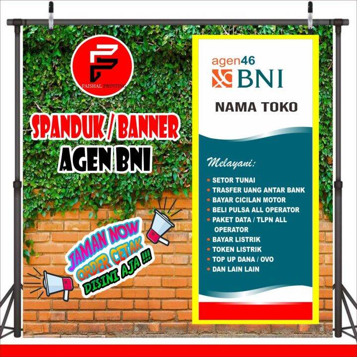 Banner Agen BNI 46 / Spanduk Agen BNI / Banner Custom Ukuran 0.6 x 1.6 ...