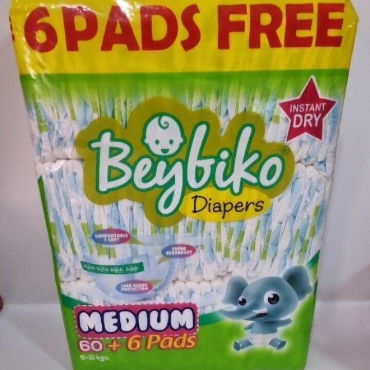 beybiko diaper medium 60+6pads | Lazada PH
