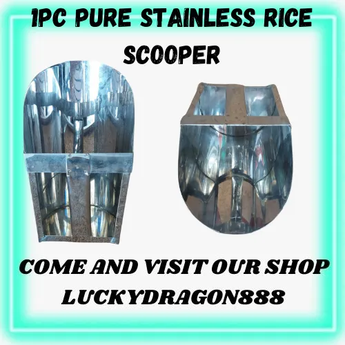 PURE STAINLESS RICE SCOOPER / PANTAKAL NG BIGAS / BRAND NEW STAINLESS ...