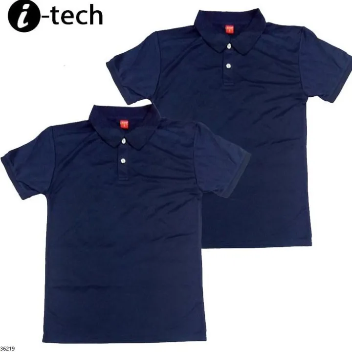 I-tech Dri-Fit Plain Polo Shirt Navy Blue 2 Pcs | Lazada PH