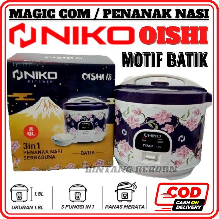 Mejikom / Rice Cooker Niko Oishi Batik 1.8 Liter / Magic Com 1.8 Liter ...