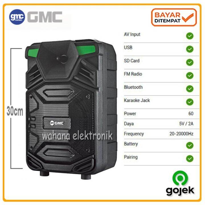 GMC 897M Speaker Portable/Pengeras Suara Portable BLUETOOTH Karaoke ...