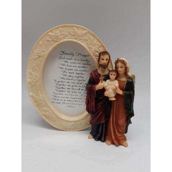 flash sales 6 inch POLY HOLY FAMILY OVAL FAMILY PRAYER FRAME | Lazada PH