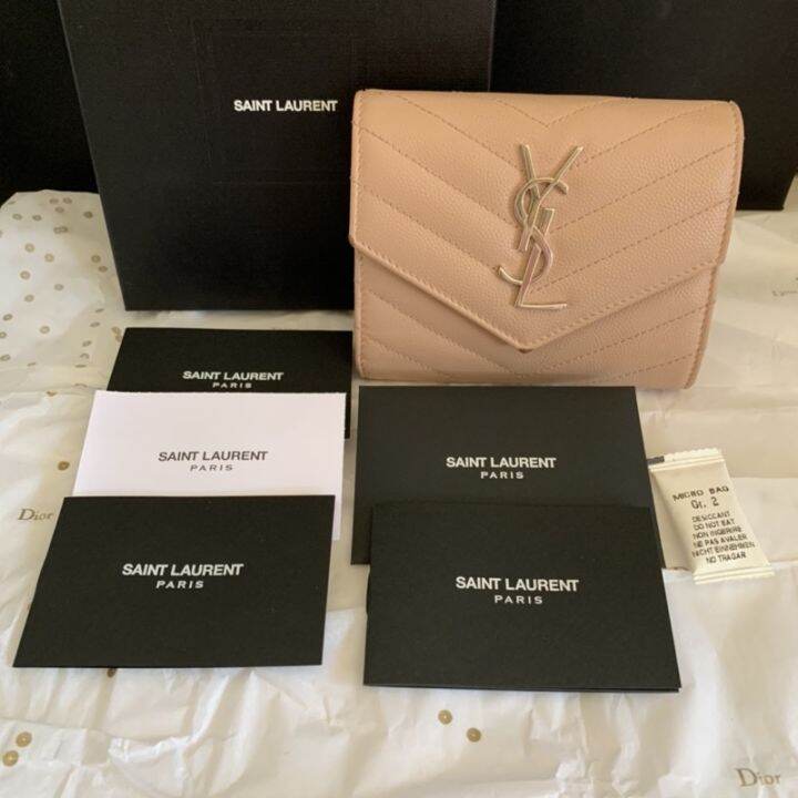 YSL compact wallet in pink | Lazada.co.th