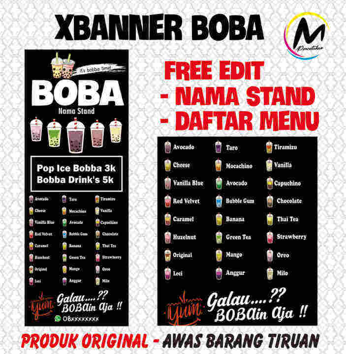 cetak banner custom Plus Tiang - Ukuran 60x160 Cm | Lazada Indonesia