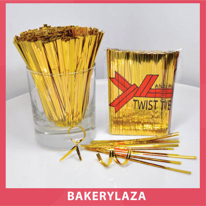 Metallic Twist Tie Wire String Rope Packing Candy Goodies Gold Ribbon ...