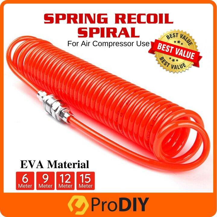 PU Spring Recoil Spiral Air Pressure Hose Tube Pipe For Air Compressor ...