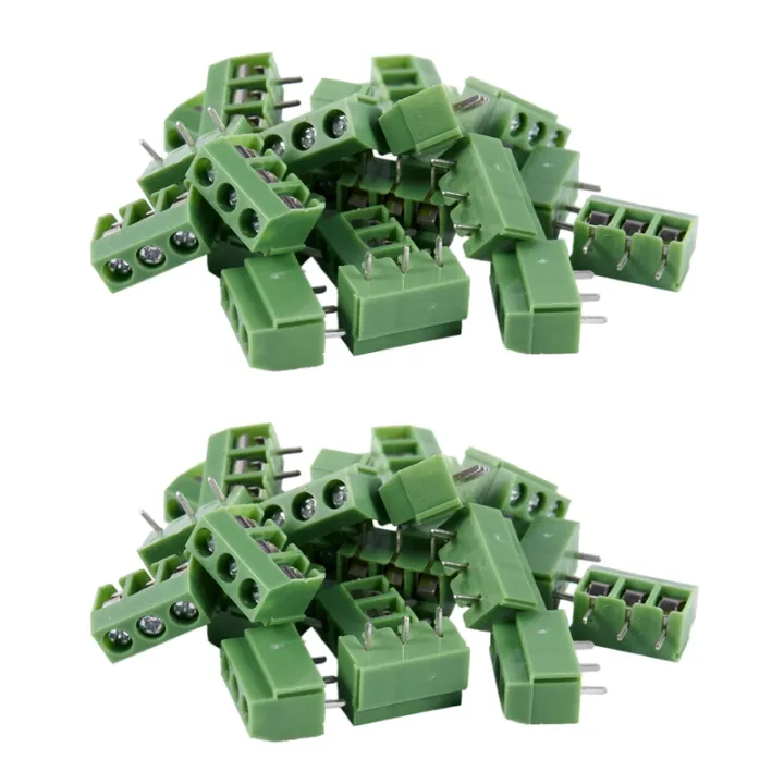 40 Pcs 3 Pin 5mm Pitch PCB Mount Screw Terminal Block AC 250V 8A | Lazada.co.th