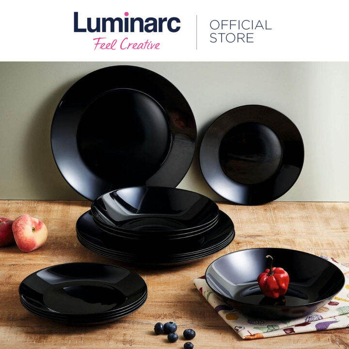 Luminarc 18pcs Zelie Black Dinner Set | Lazada PH
