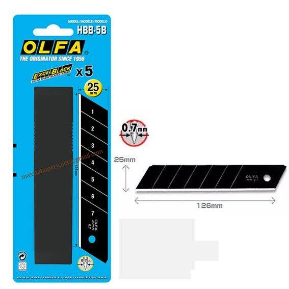 ใบมีดคัตเตอร์ OLFA HBB-5B ขนาด 25 มม. (ราคาต่อ 6 หลอด) 1 กล่อง มี 6 หลอด | Lazada.co.th