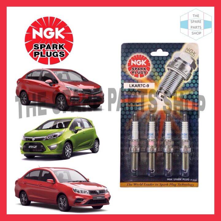 PROTON IRIZ SAGA NEW PERSONA NEW NGK SPARK PLUG LKAR7C-9 1SET 100% GENUINE | Lazada
