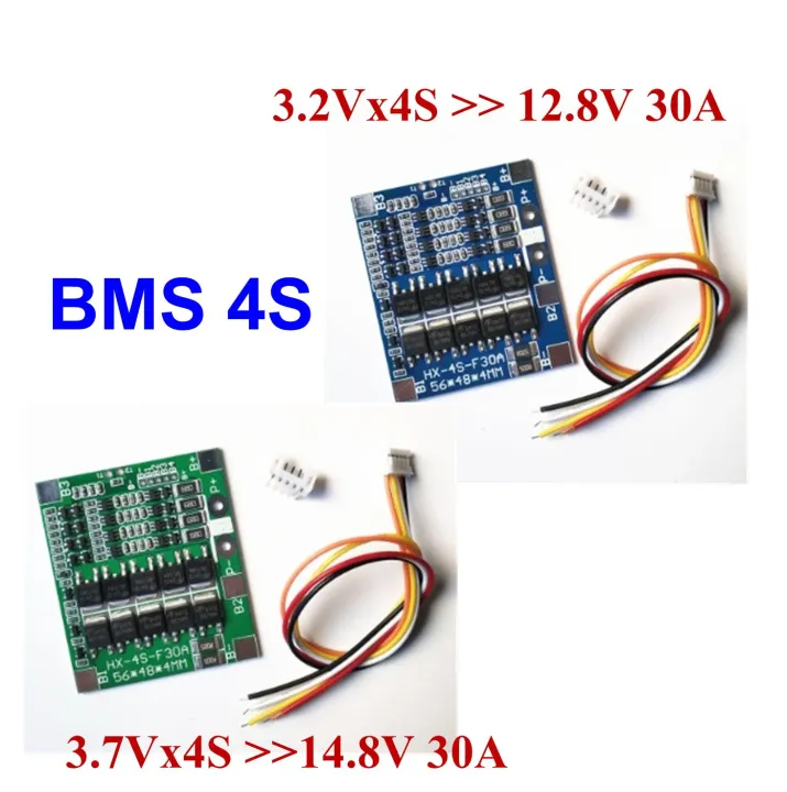 BMS 4S LiFePo4 รุ่น 12.8V30A และ BMS 4S Li-ion รุ่น 14.8V30A สำหรับแบตลิเธียม ต่ออนุกรมกัน 4 ...