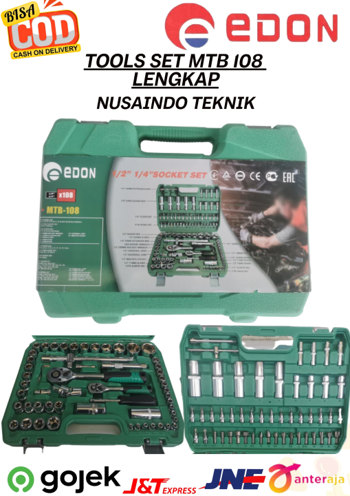 EDON Tool kit Set EDON 100 Kunci Set Alat Lengkap Kunci Shock TOOLS SET ...