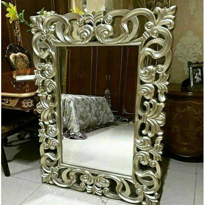 Bingkai Frame Pigura Cermin Ukiran Kayu Jati Jepara 120 X 80 X Tebal 4 ...