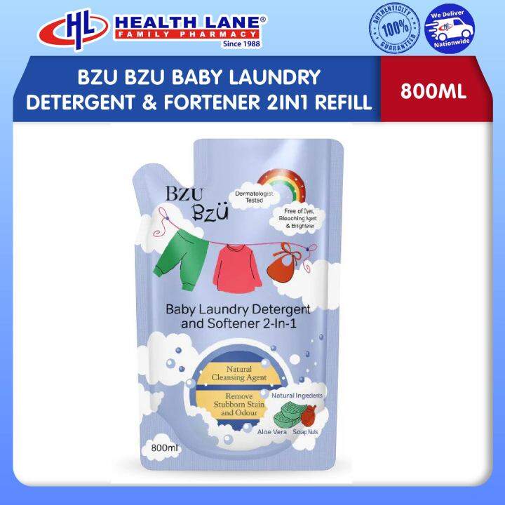BZU BZU BABY LAUNDRY DETERGENT & FORTENER 2IN1 REFILL (800ML) | Lazada