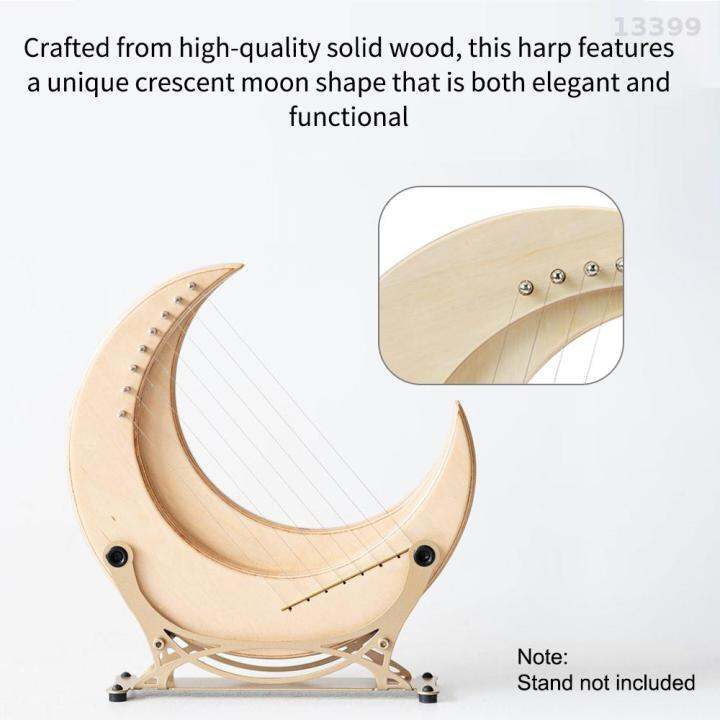15-string/8-string Crescent Moon Type Lyre C Key/G Key Harp Portable ...