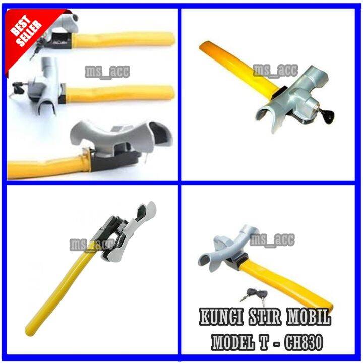 Kunci Stir Mobil Anti Maling Model T CH830 Bahan Full Besi Lapis Karet ...