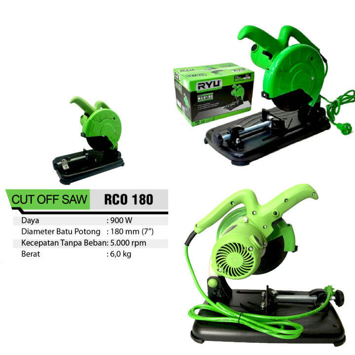 Mesin Cut Off Mini 7 Inch RYU RCO180 Mesin Potong Besi Kayu Aluminium ...