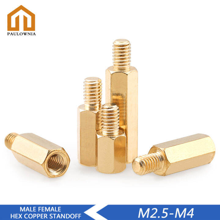 M2 M2.5 M3 M4 Brass Hex Nylon Standoff Spacer Male to Female Column ...