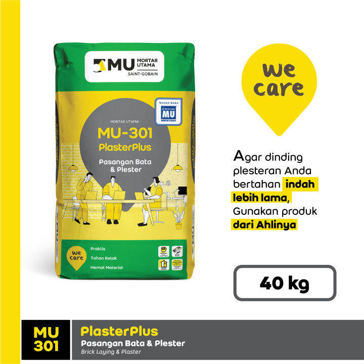 Mortar Utama MU-301 PlasterPlus-Pasangan Bata dan Plester 40Kg | Lazada ...