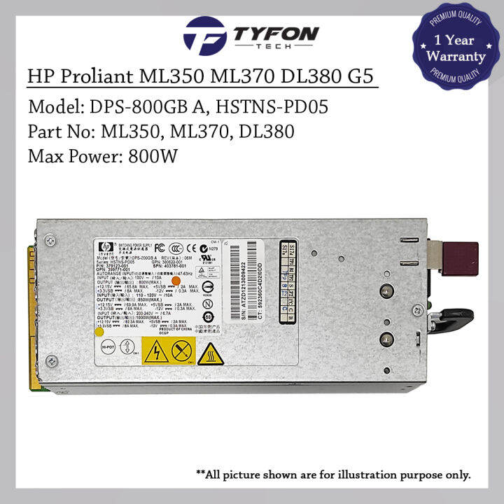 HP Proliant DL380 G5 ML350 ML370 800W Server Power Supply DPS-800GB A ...