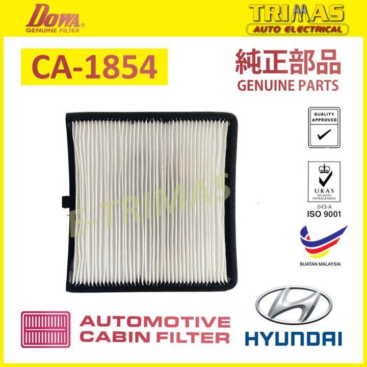 DOWA Cabin Filter Hyundai i10 PA B9 IA Penapis Air Cond Kereta CA-1854 ...